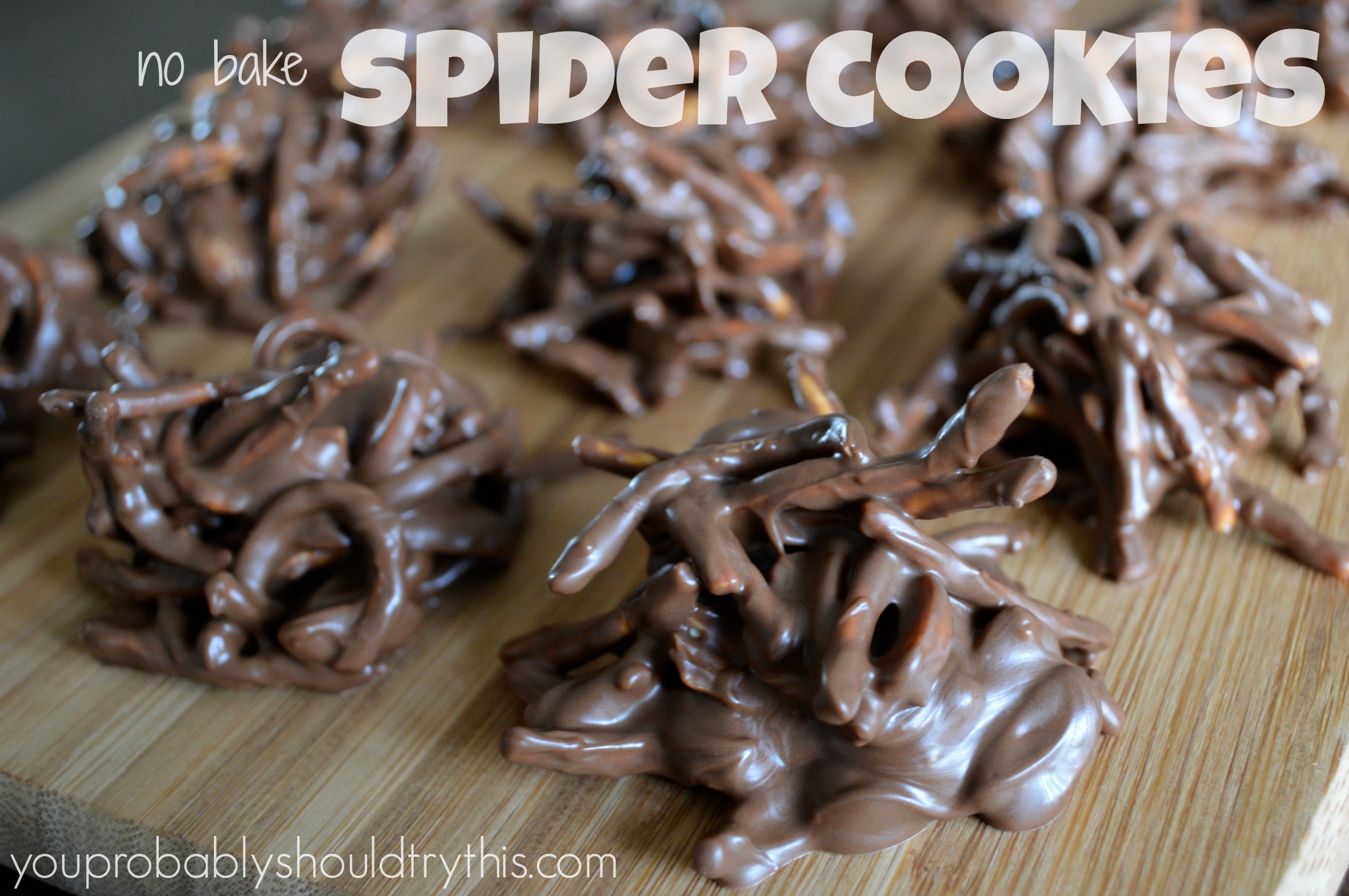 Nana Pat’s No-Bake Spider Cookies – you probably should try this